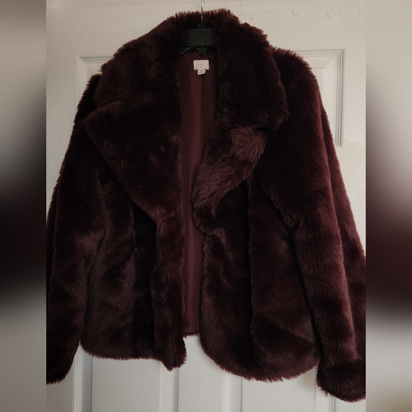 Jackets & Coats | Faux Fur Jacket In Rich Burgundypurple Rich Wine Coat ...